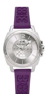Coach | Accessories | Coach Womens Boyfriend Purple Logoembossed Watch ...